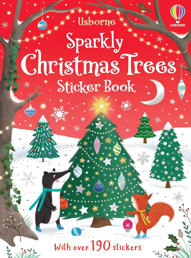 Usborne Sparkly Christmas Trees Sticker Book – Rolling Rabbit Books